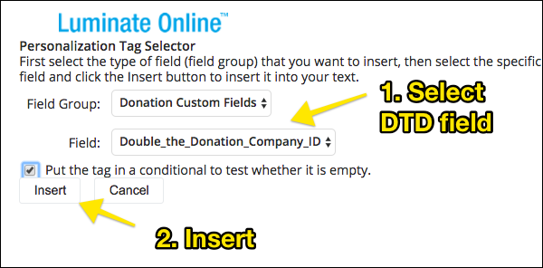 Does Double the Donation integrate with Blackbaud's Luminate Online?